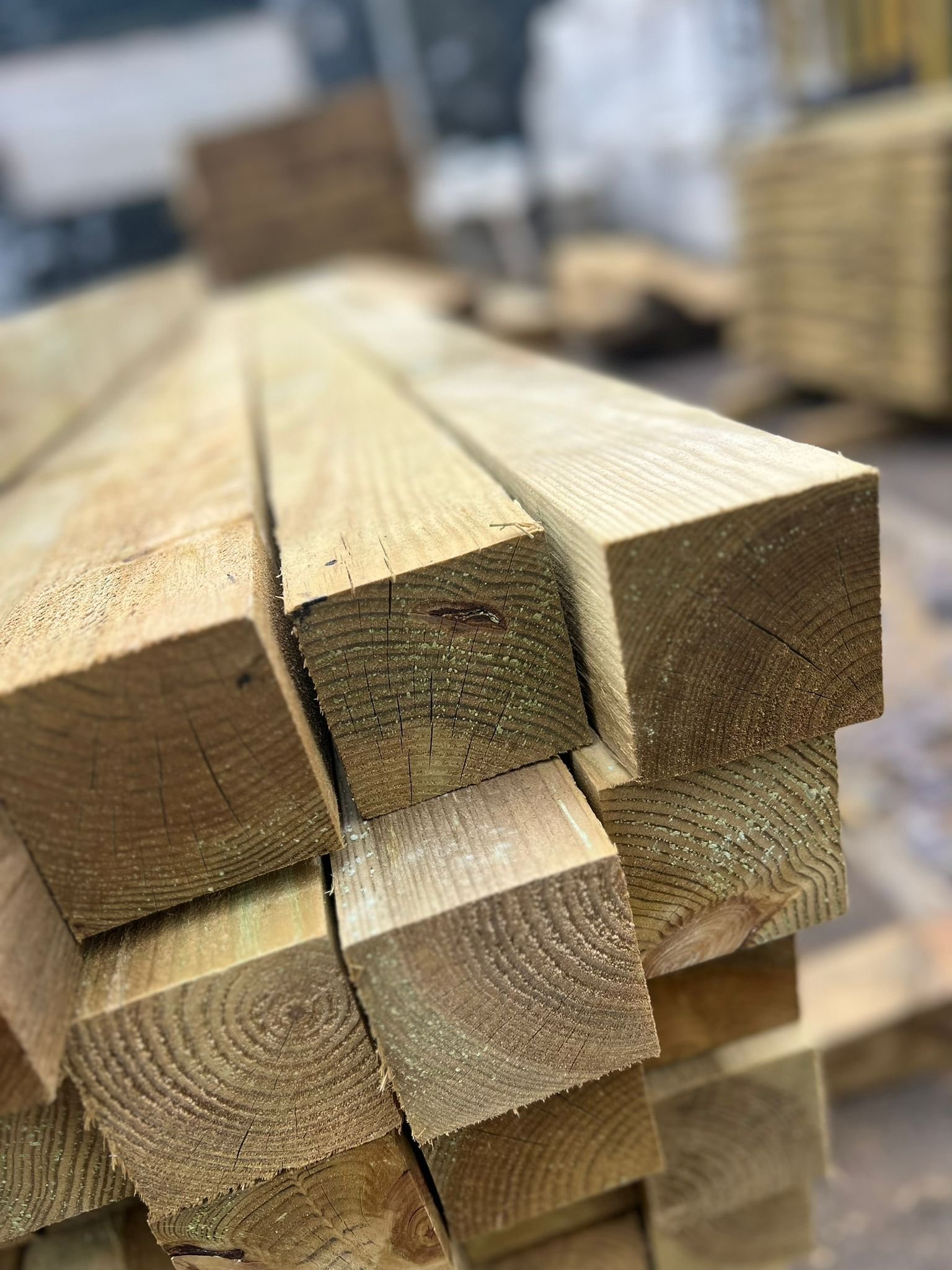 PINE POSTS GREEN TREATED
